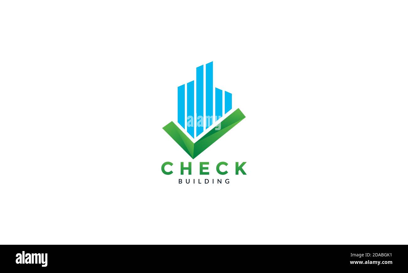 building with checklist mark abstract logo vector icon illustration ...
