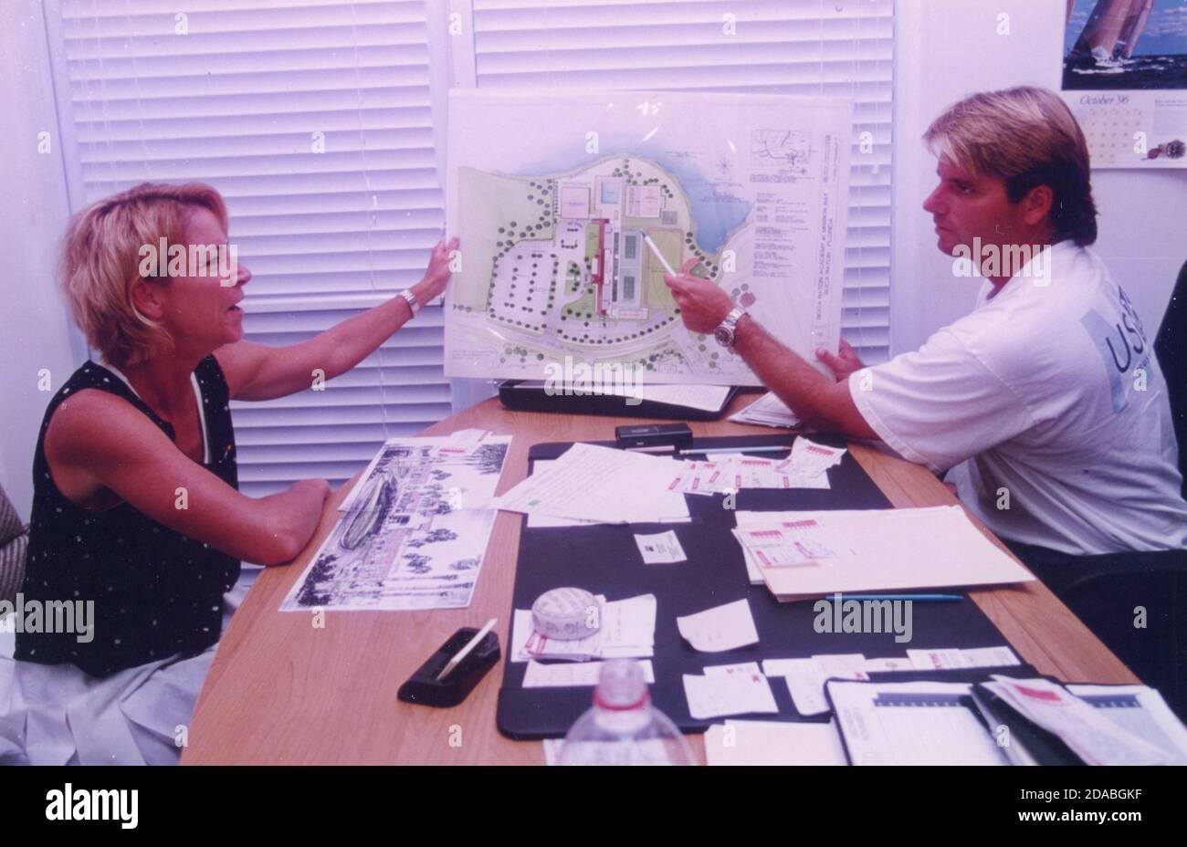 American tennis player Chris Evert discussing with his brother John ...