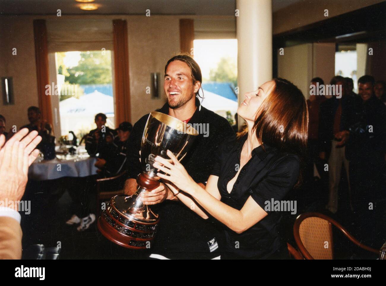 Australian tennis player Pat Rafter receiving a prize, Dusseldorf ...