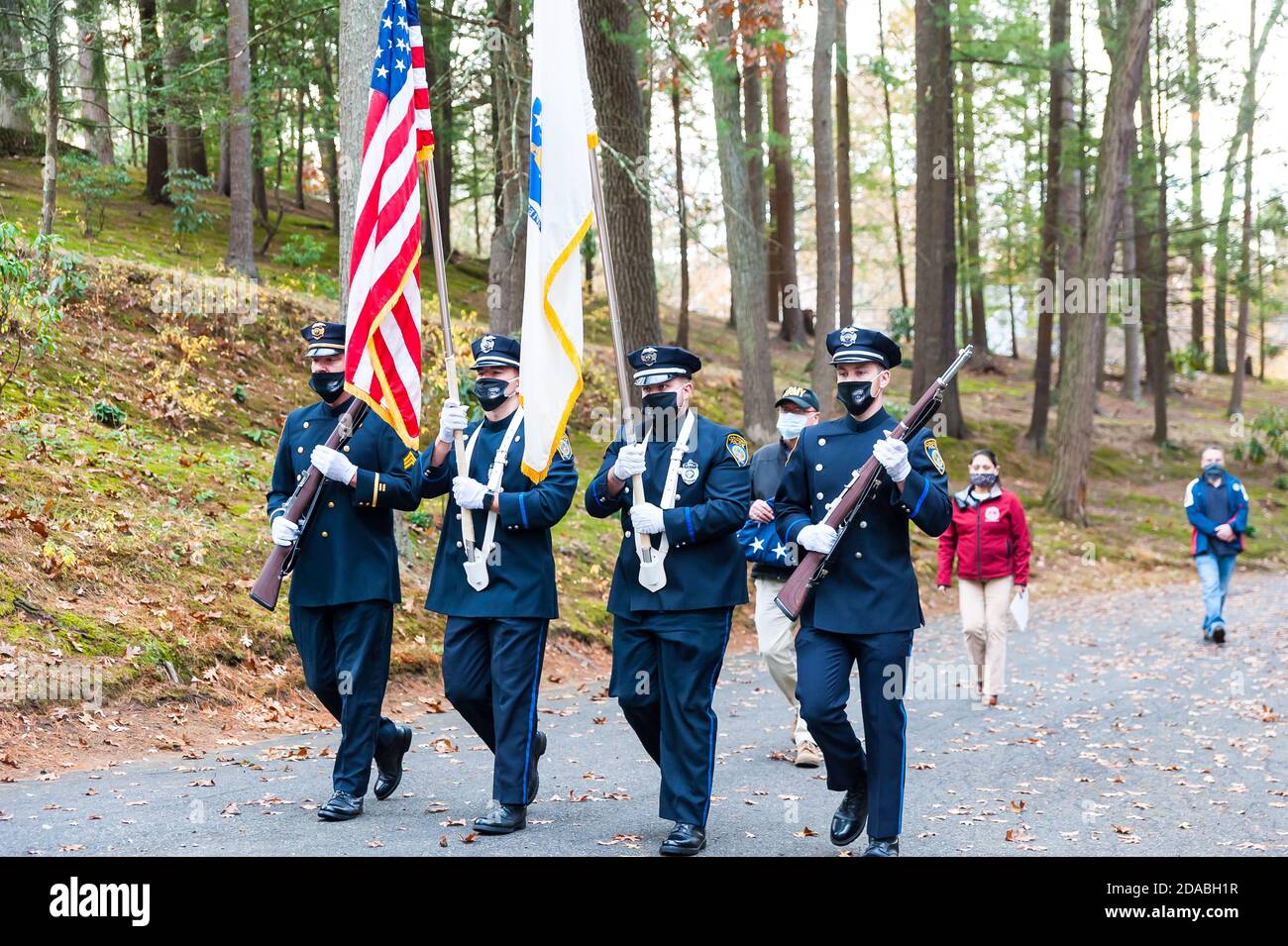 Officers from the Concord Police Color Guard leading the Veterans Day ...