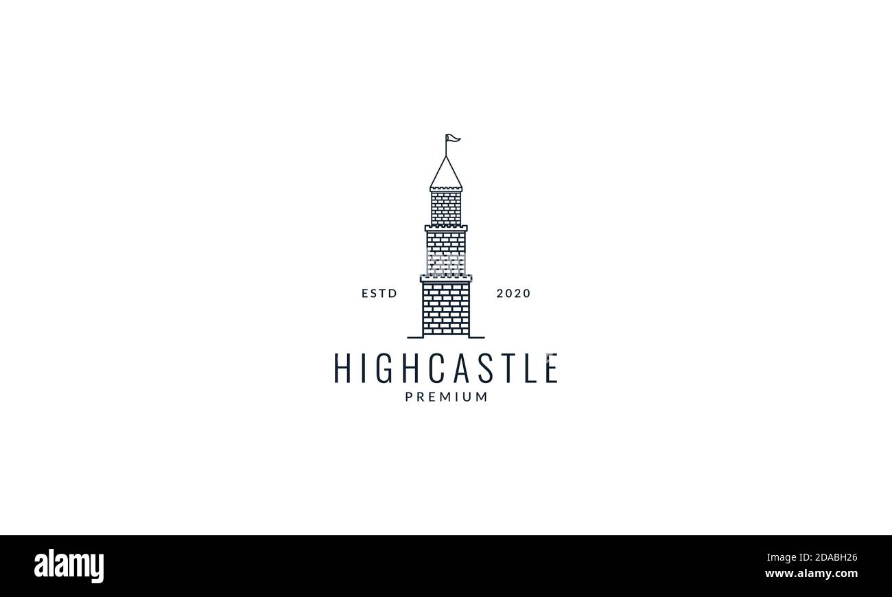 stone high castle tower logo vector icon illustration design Stock ...