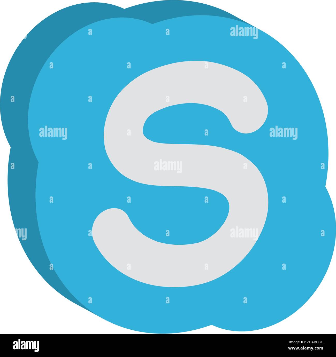 skype instant messaging logo icon over white background, isometric ...