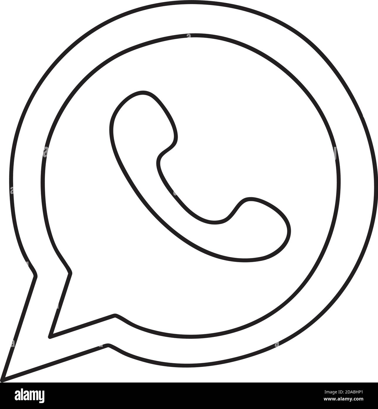 whats app instant messaging logo icon over white background, line style ...