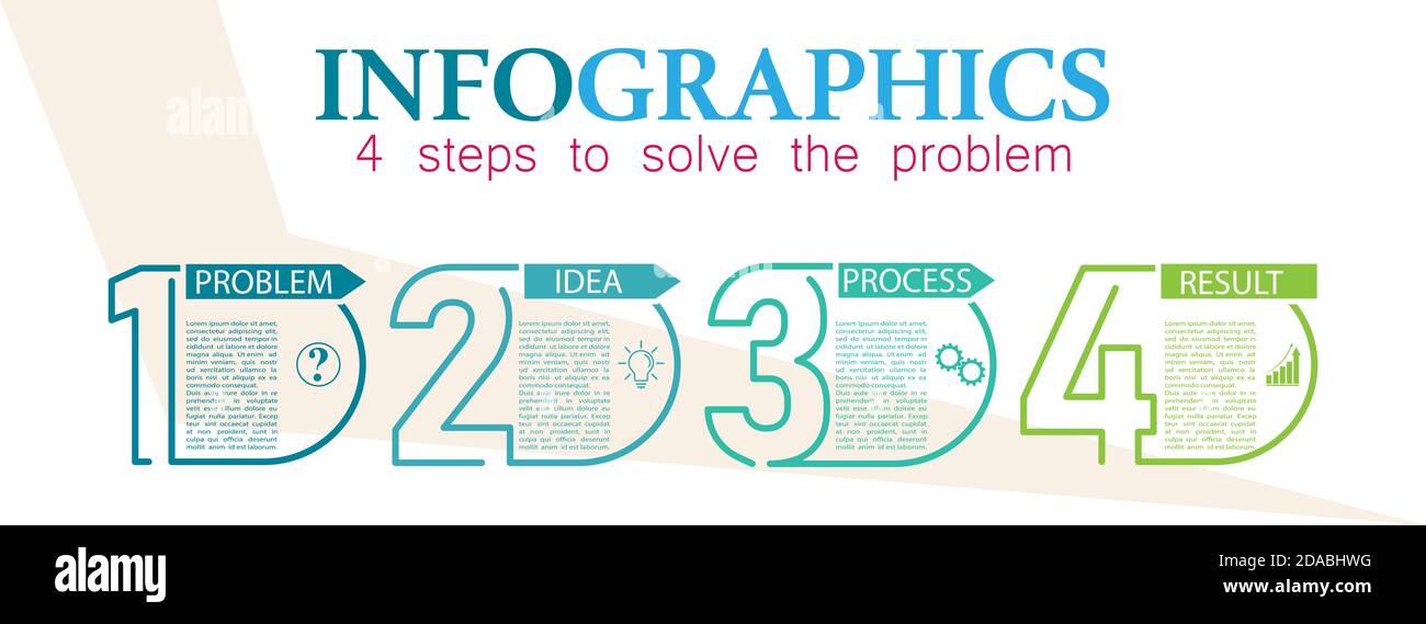 Infographic, 4 steps of problem solving for business, Finance and ...