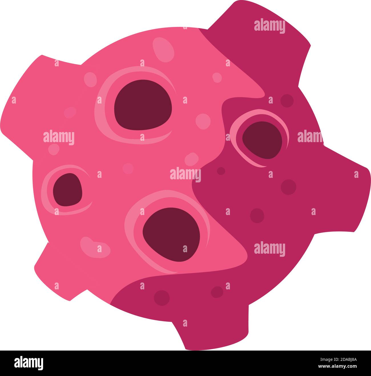 asteroid with craters on white background vector illustration design ...