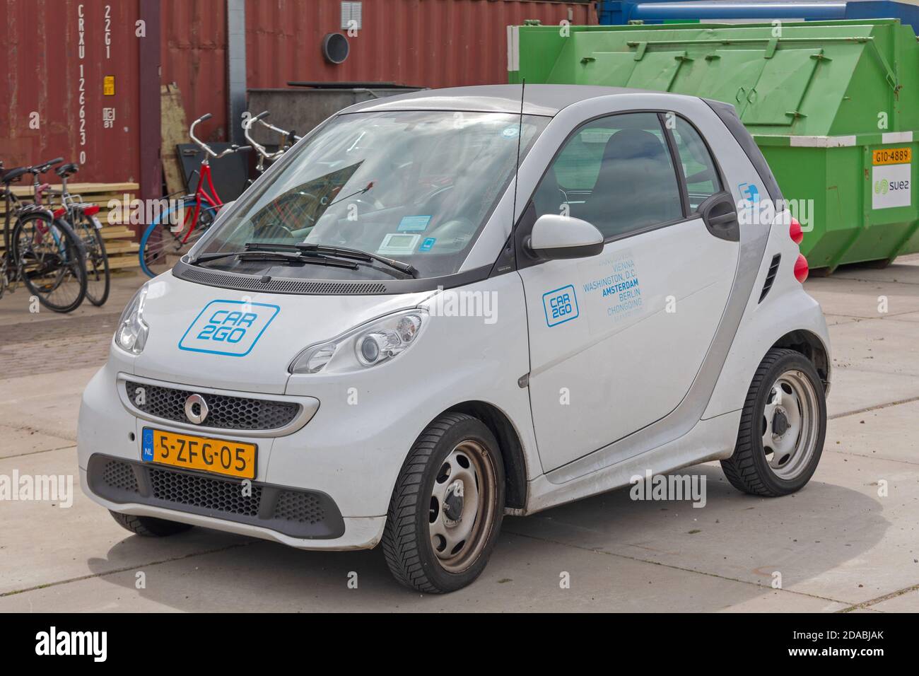Amsterdam, Netherlands - May 18, 2018: Electric Smart For Two Car Two ...