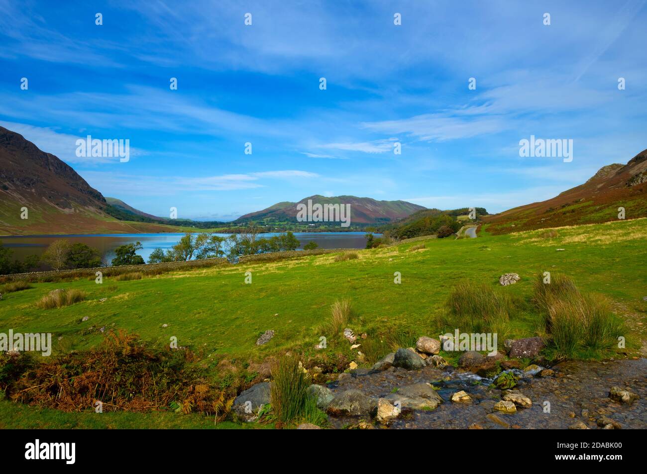 View of Crummock Water from Rannerdale Fell Lake District National Park ...