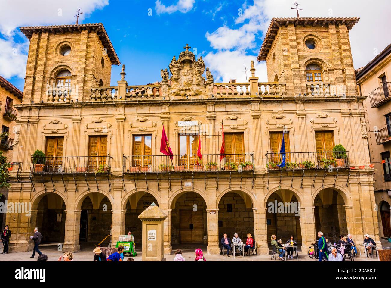 17th century baroque building, current town hall, with arcades, Tuscan ...