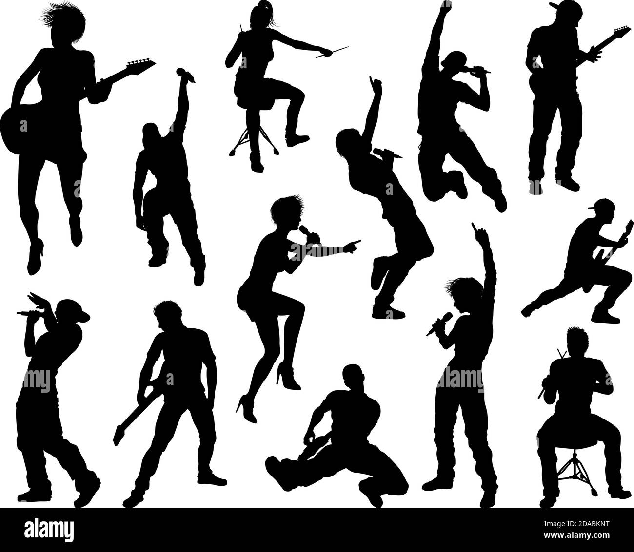 Musicians Rock Pop Band Silhouettes Stock Vector Image & Art - Alamy
