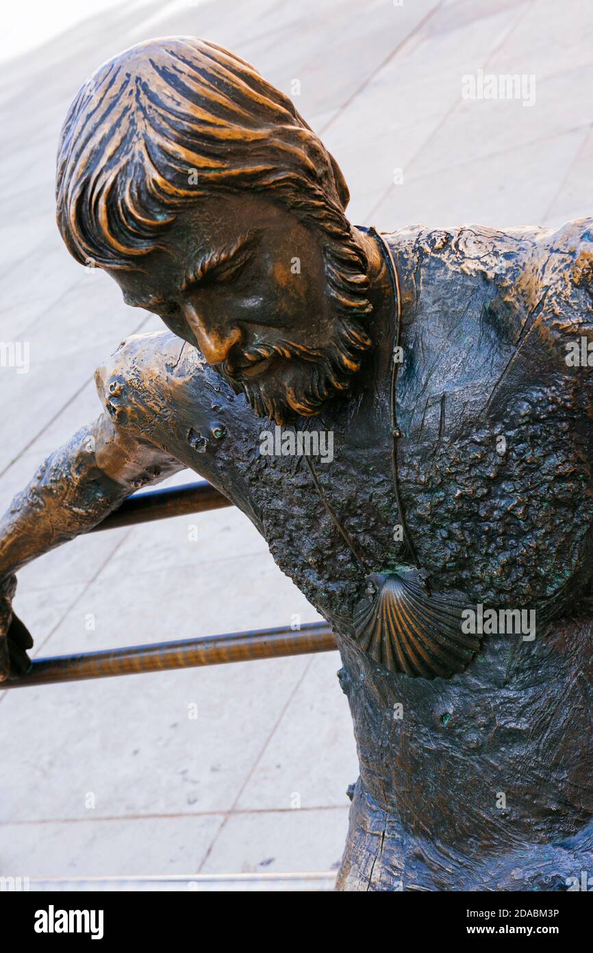 The Pilgrim's statue, made by the sculptor Teodoro Ruiz, located in the ...