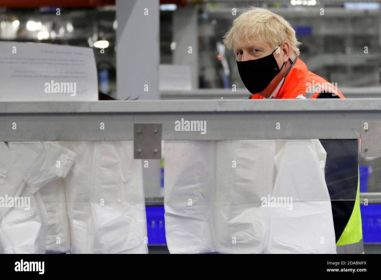 Prime Minister Boris Johnson during a visit to the Tesco Erith ...
