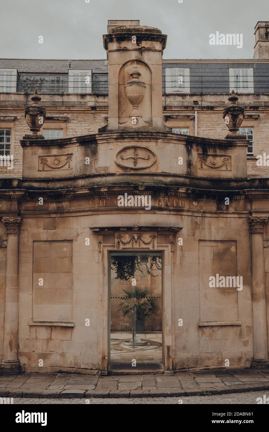 Bath, UK - October 04, 2020: Entrance to the Cross Bath, historic ...
