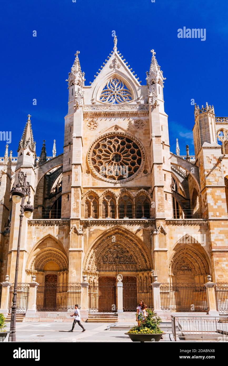 León's gothic Cathedral, also called The House of Light or the Pulchra ...