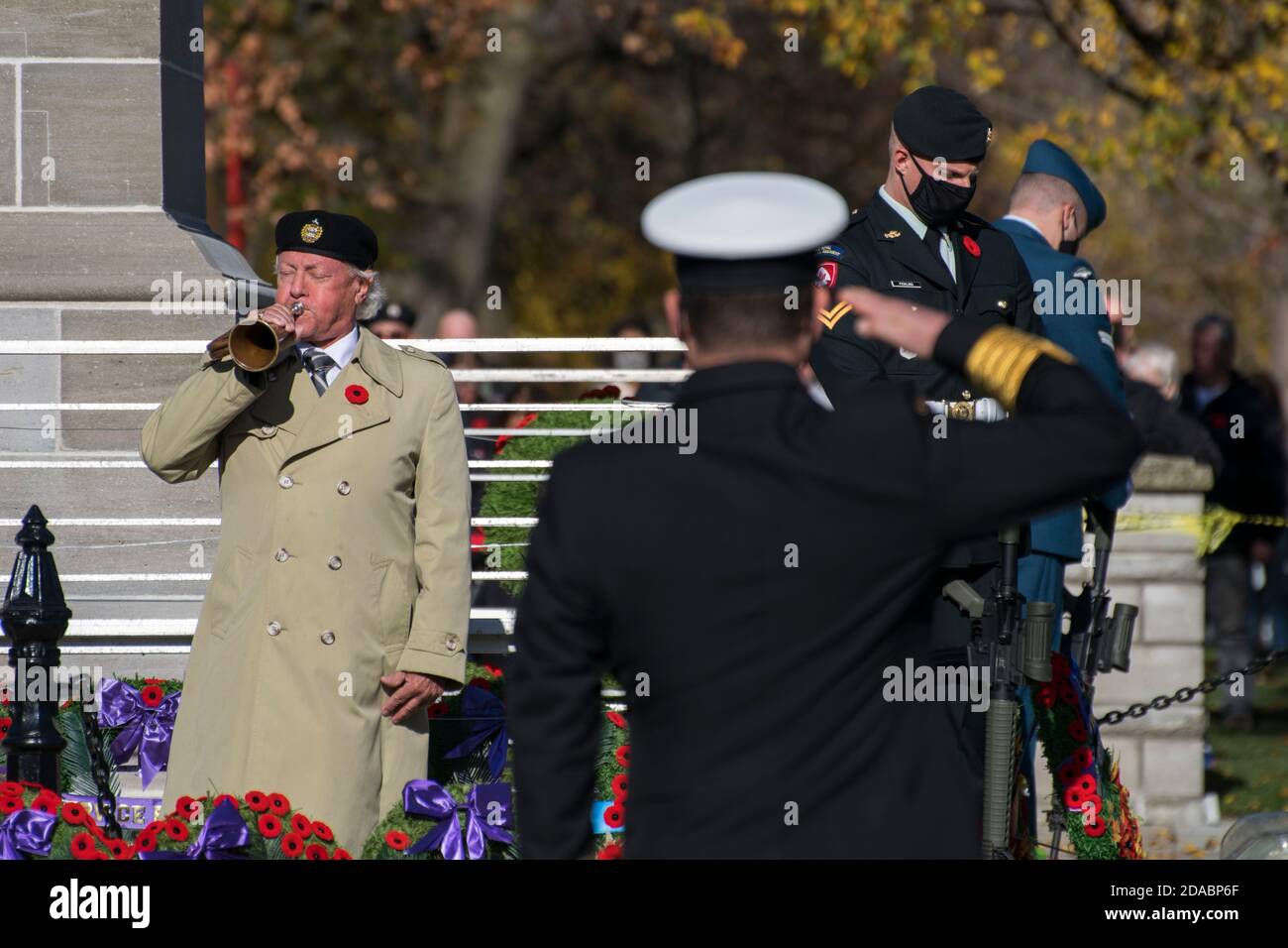 veterans gather at the london cenotaph in london ontario canada for ...