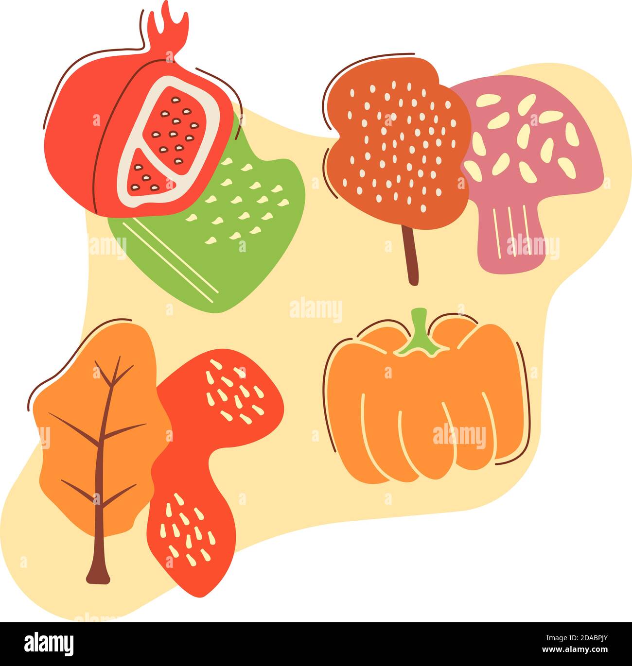Autumn gathering flat vector concept illustration with abstract shapes ...