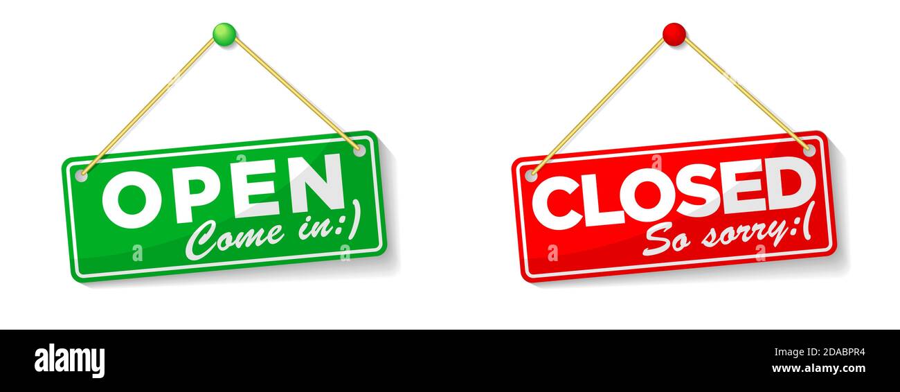 Hanging closed sign Stock Vector Images - Alamy