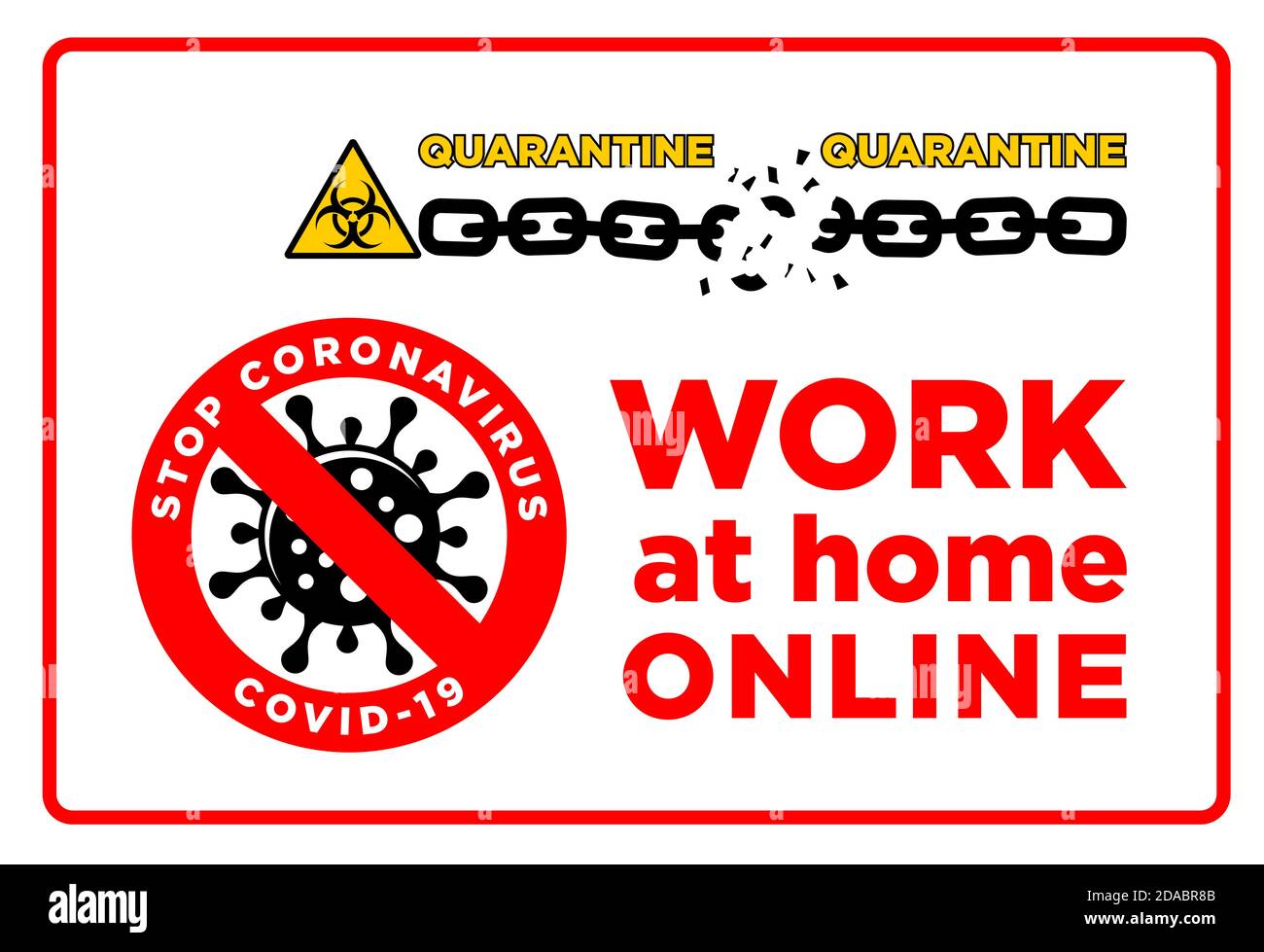 Quarantine chain COVID-19 remote work via the Internet. Stop ...