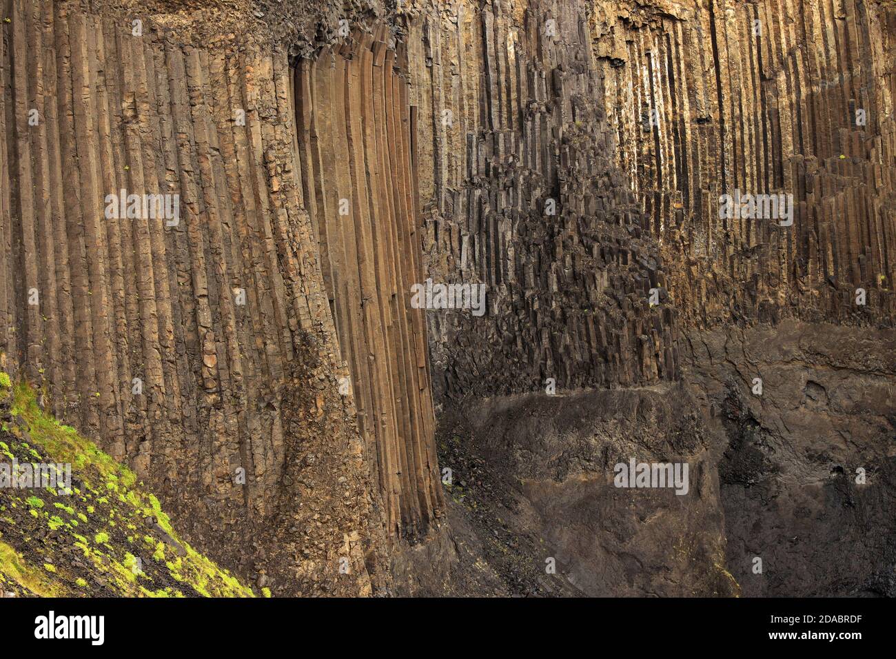 Hengifoss Canyon with the Hengifoss Waterfall, the third highest ...