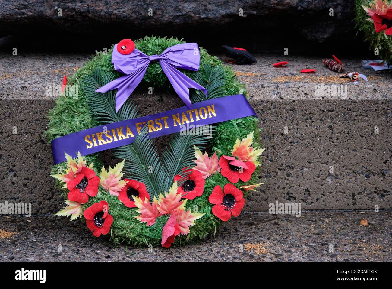 Ottawa, Canada. November 11, 2020. Remembrance day wreaths placed on ...