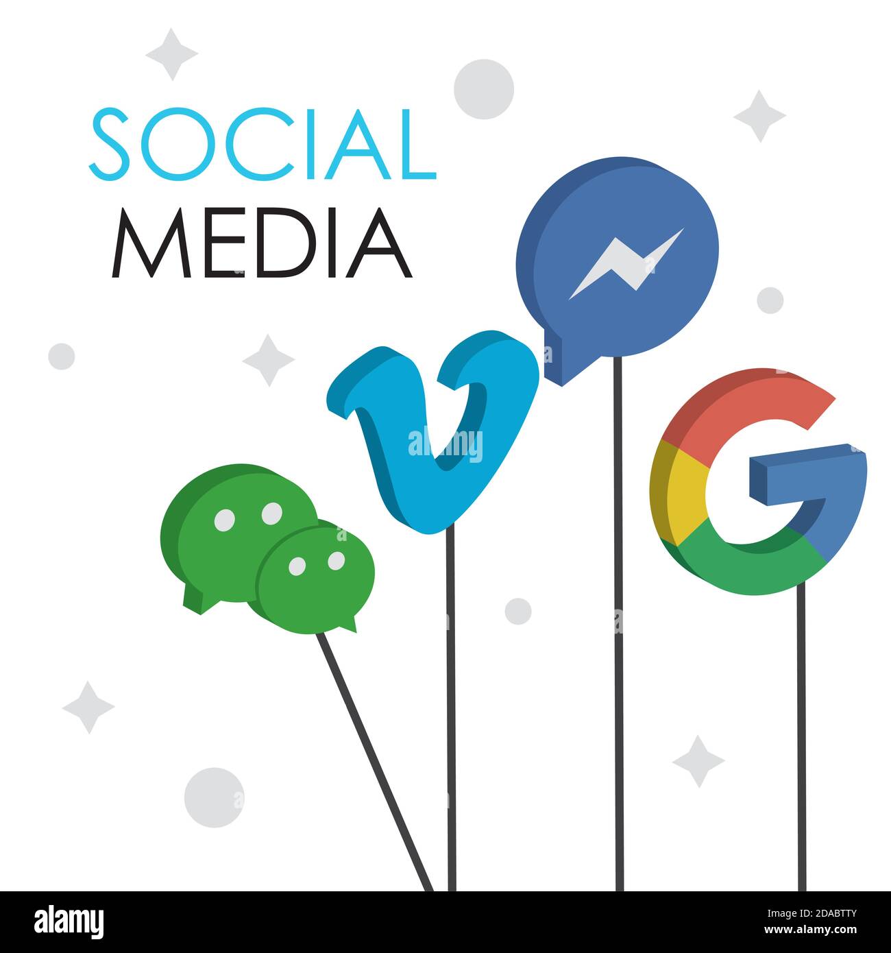 vimeo and social media networks icon set over white background ...