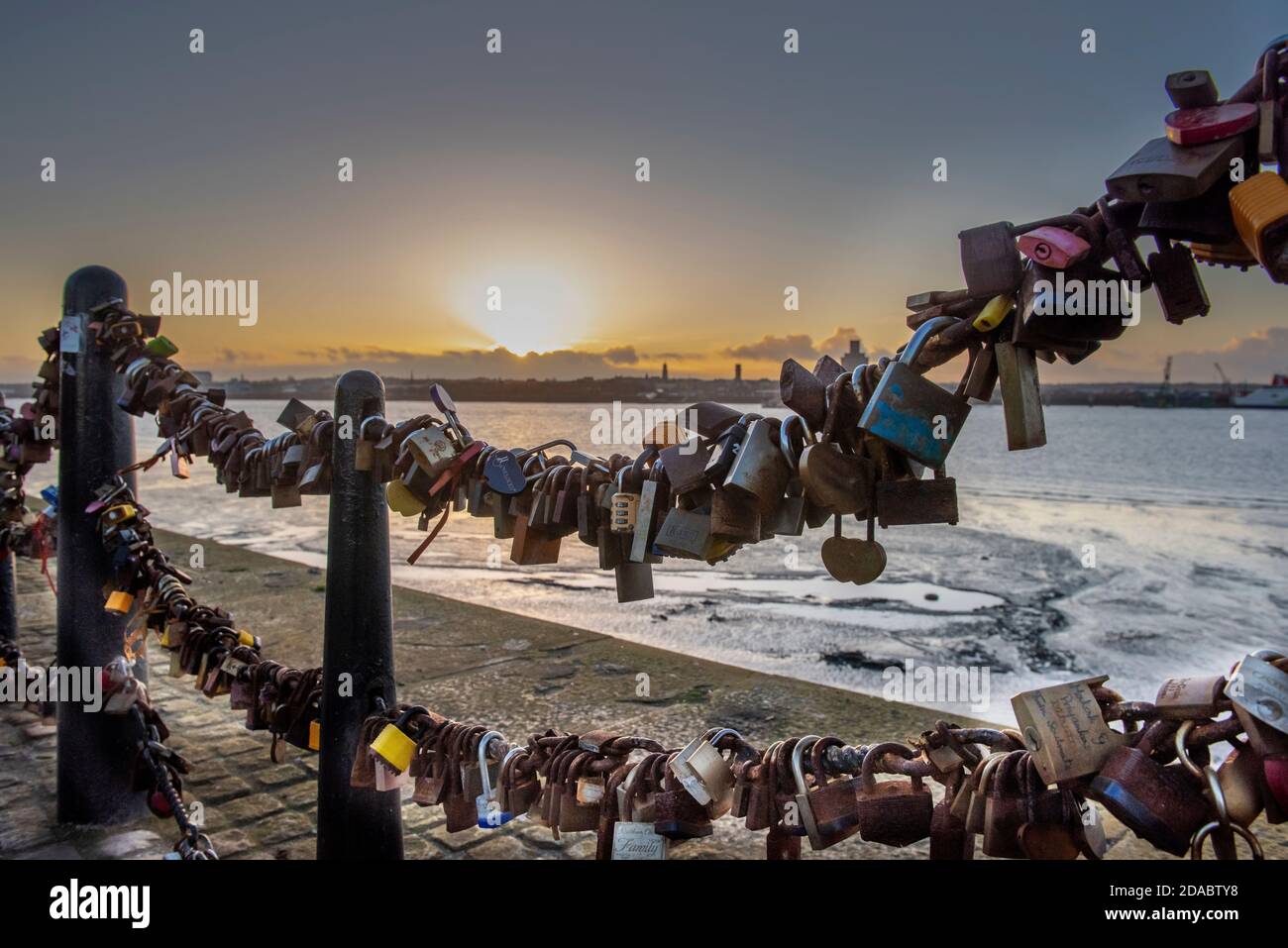 Views of Liverpool. Waterfront love locks at the Albert Dock Stock ...
