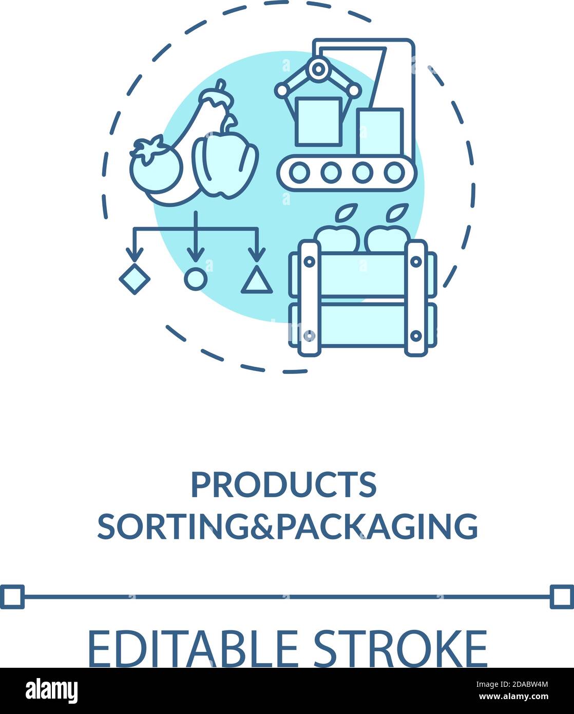 Products sorting and packaging concept icon Stock Vector Image & Art ...