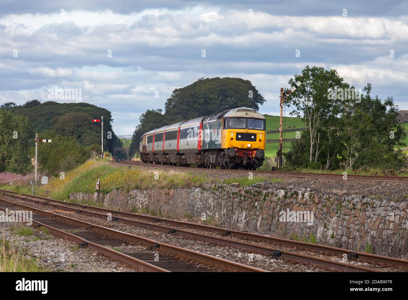 The 'Staycation Express' tourist train passing the sempahore signals ...