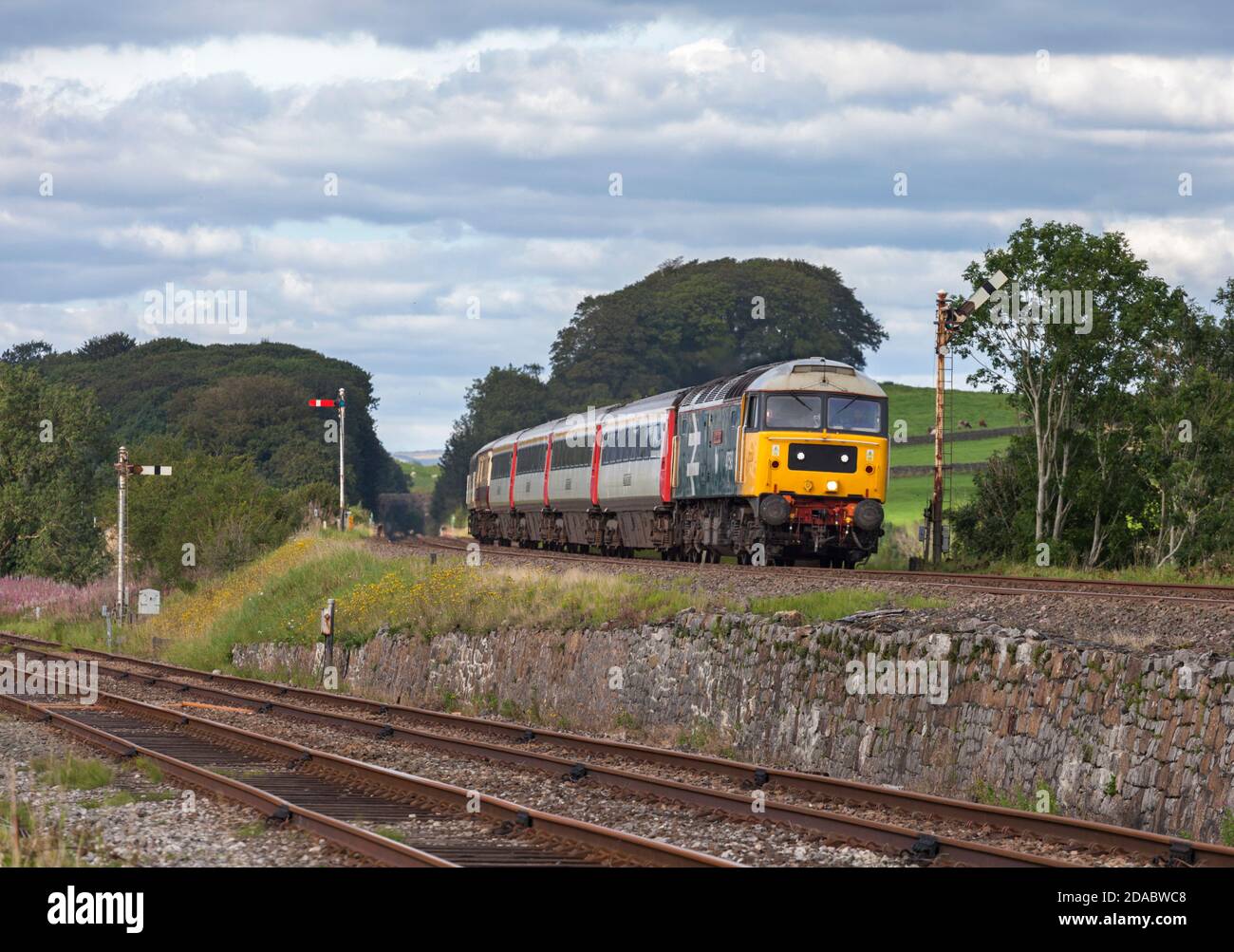 The 'Staycation Express' tourist train passing the sempahore signals ...