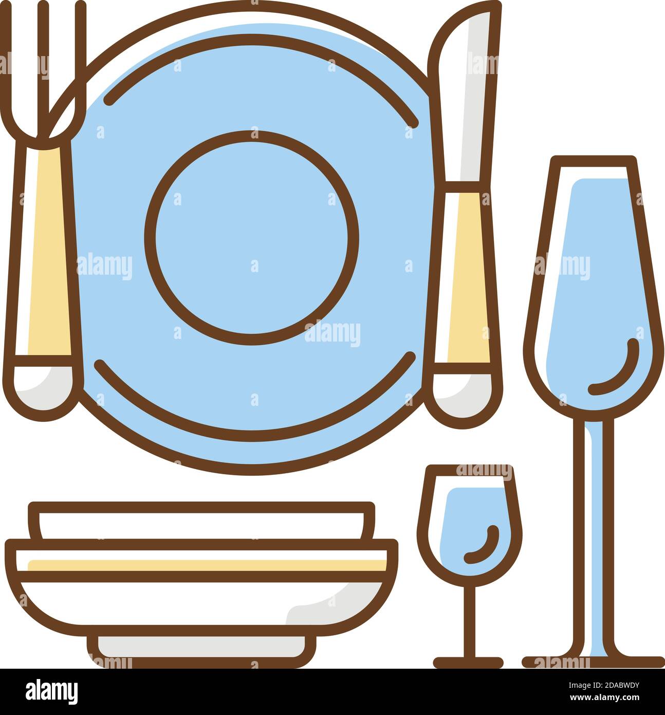 Eating utensils RGB color icon Stock Vector Image & Art - Alamy