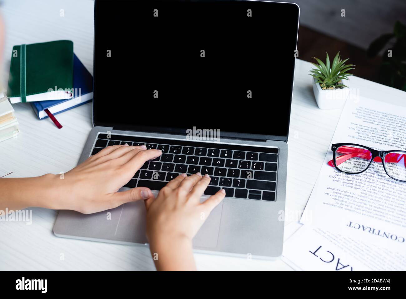 Cropped view freelancer typing on hi-res stock photography and images ...