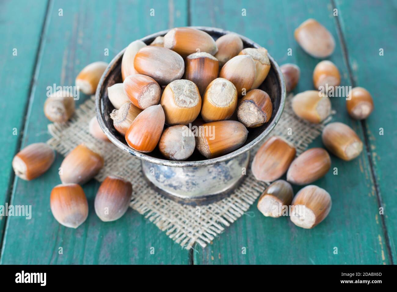 Healthy eating, natural antioxidant organic snack food, hazelnuts with ...
