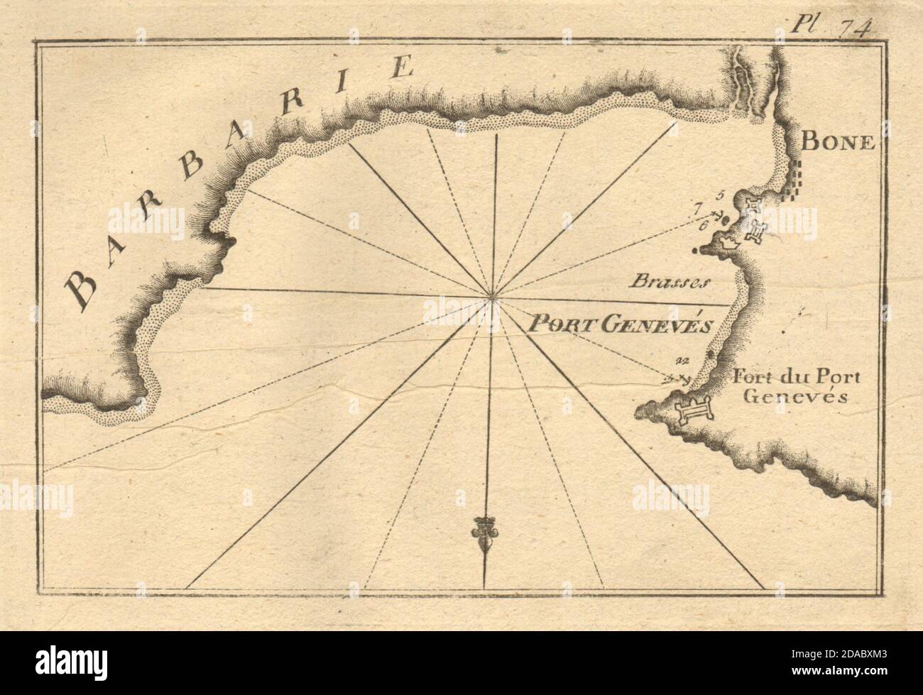 Bone - Port Genevés (Barbarie). Port & Gulf of Annaba. Algeria. ROUX ...