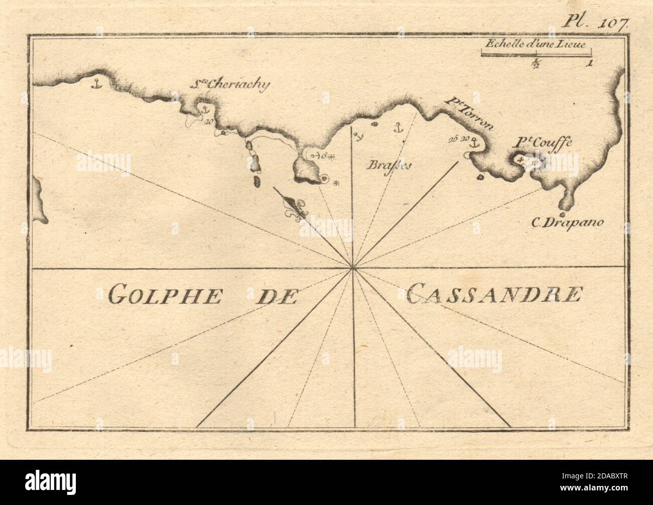 Golphe de Cassandre. Kassandra Gulf & Sithonia peninsula. Greece. ROUX ...