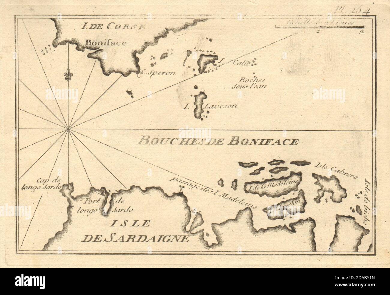Bouches de Boniface. Bonifacio Strait. Corsica Sardinia Maddalena. ROUX ...