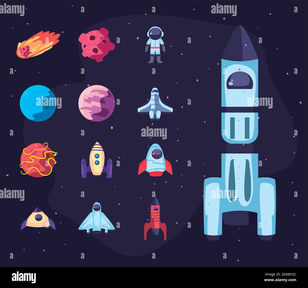 set of astronomy and space icons vector illustration design Stock ...