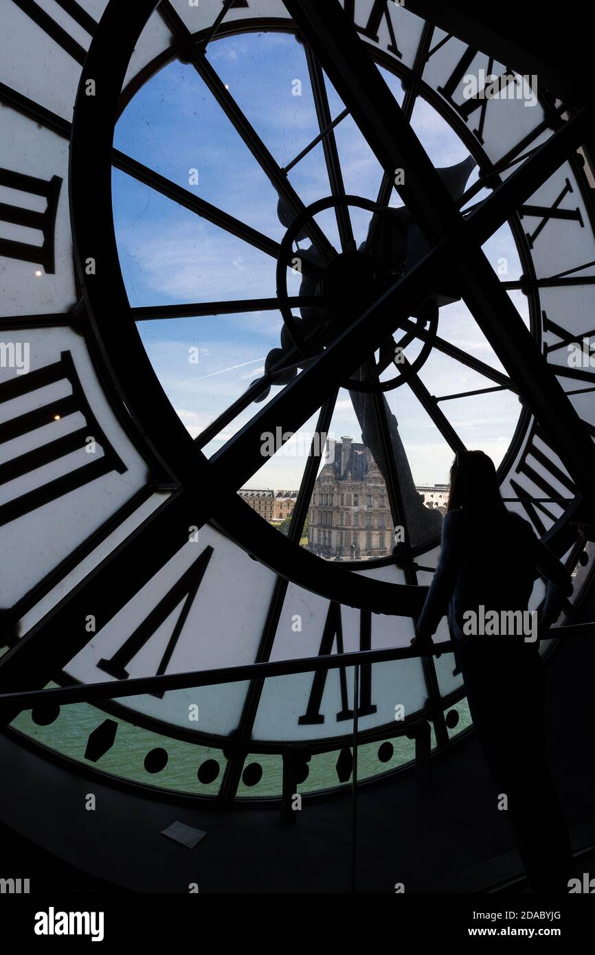 The clock in the Orsay Museum in Paris Stock Photo - Alamy