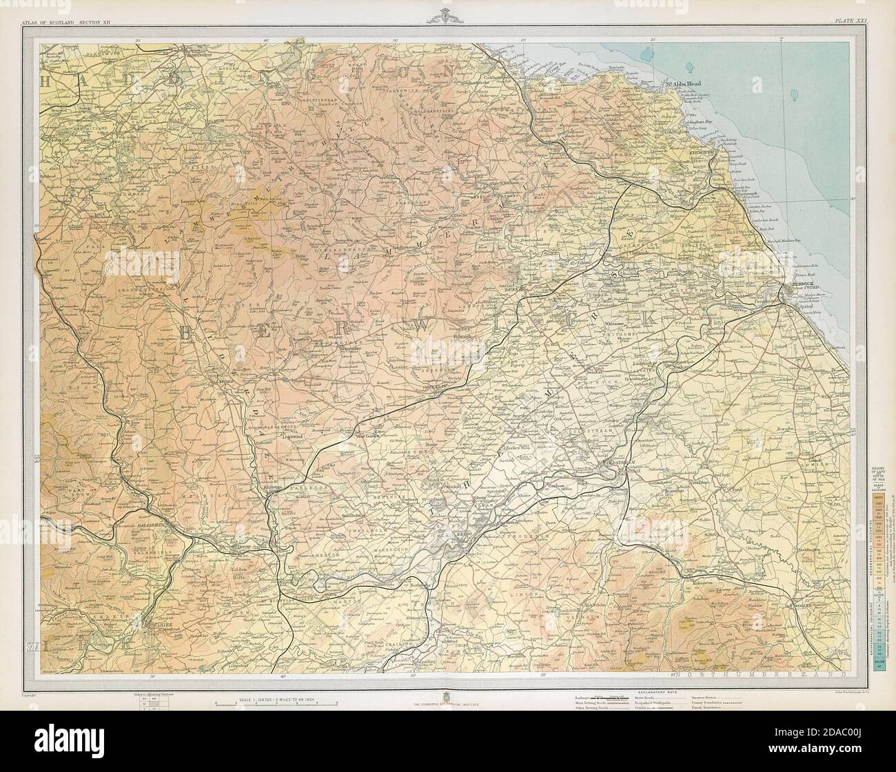 Berwickshire map hi-res stock photography and images - Alamy