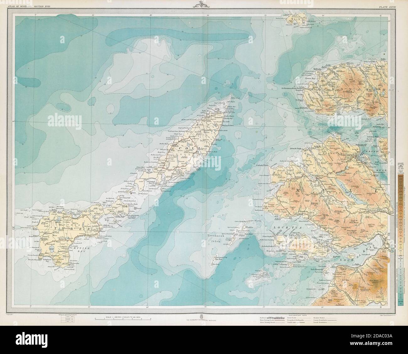 COLL, TIREE & WESTERN MULL. Tobermory Ardnamurchan Ulva. LARGE 1895 old ...