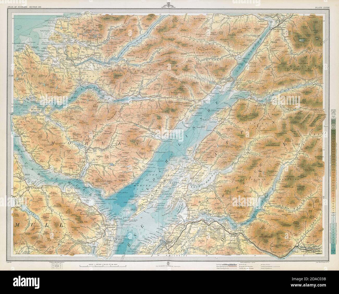 LOCH LINNHE Oban Sound of Mull Morven Appin Lorne Etive Sunart. LARGE ...