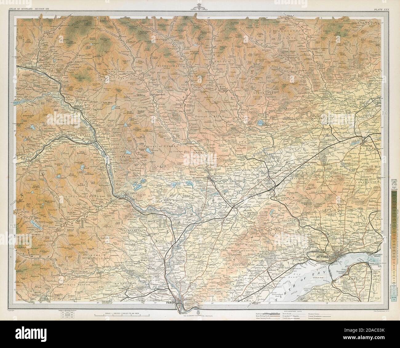 PERTH ENVIRONS Firth of Tay Dundee Strathmore Strathtay Cairngorms 1895 ...