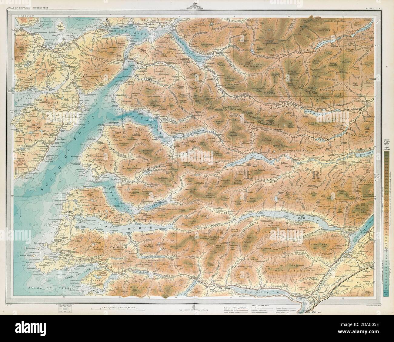 SCOTTISH HIGHLANDS. Invernessshire Fort William Sound of Sleat. LARGE ...