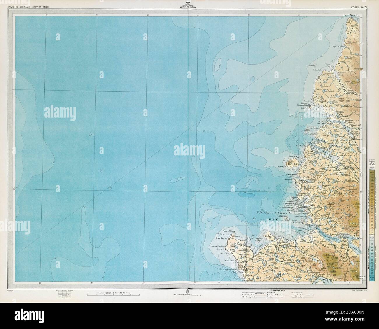 SUTHERLAND COAST Eddrachillis Bay Rhu Stoer Cape Wrath Scotland. LARGE ...