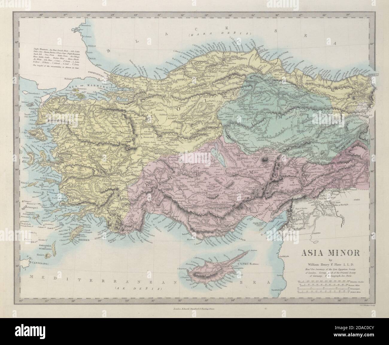TURKEY. Asia Minor provinces. Anatolia & Cyprus. Dodecanese. SDUK 1857 ...