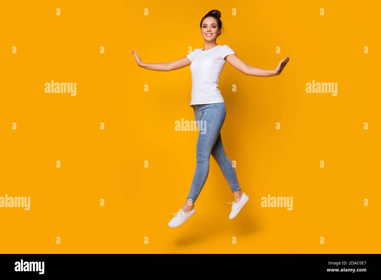 Full length body size view of her she nice-looking attractive lovely ...