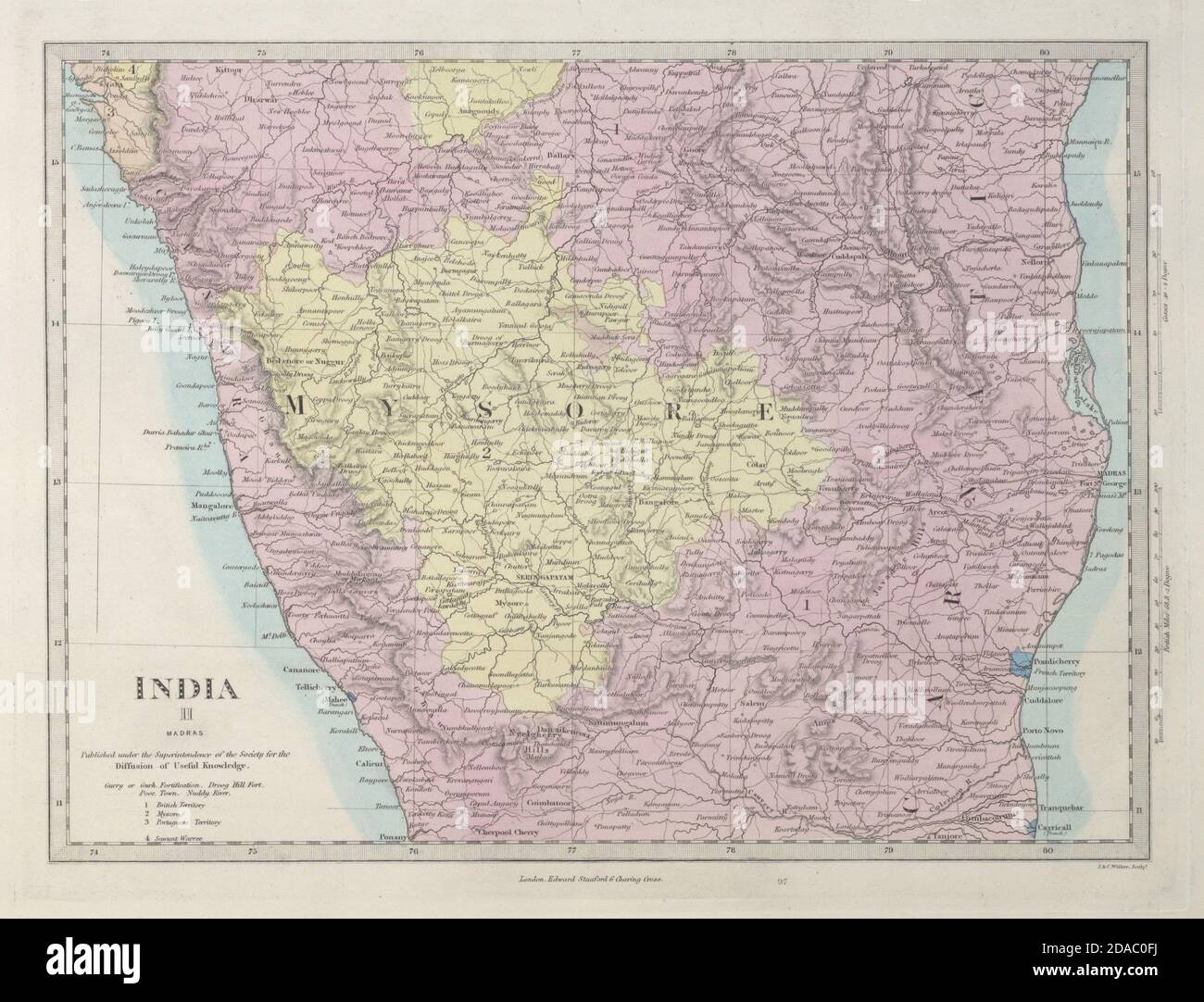 BRITISH INDIA South Madras Mysore Chennai Karnataka Andhra Pradesh SDUK ...