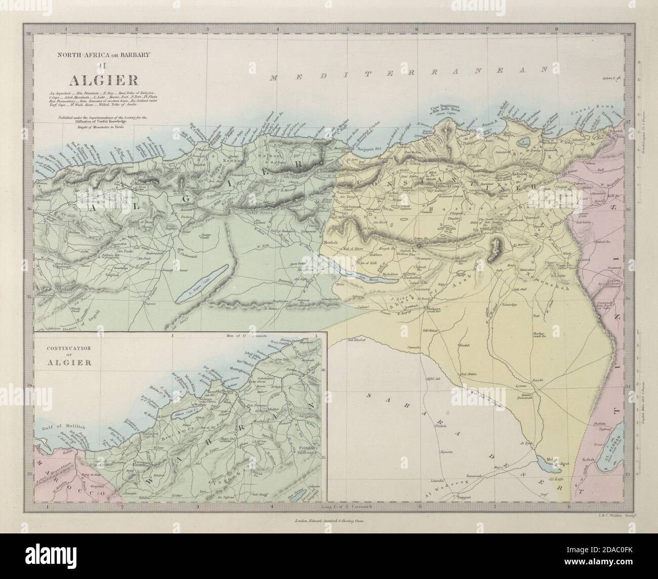 North africa map with algeria hi-res stock photography and images - Alamy