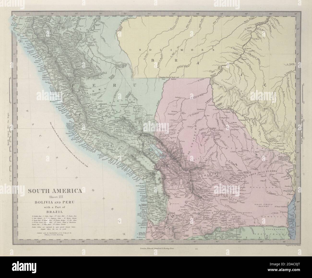 BOLIVIA & PERU with a part of Brazil. Bolivia Litoral / sea coast. SDUK ...