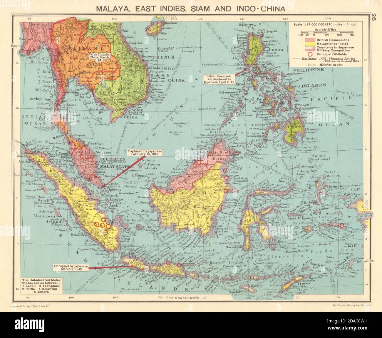 WORLD WAR 2 Japanese occupied Philippines Indochina Thailand Indonesia ...