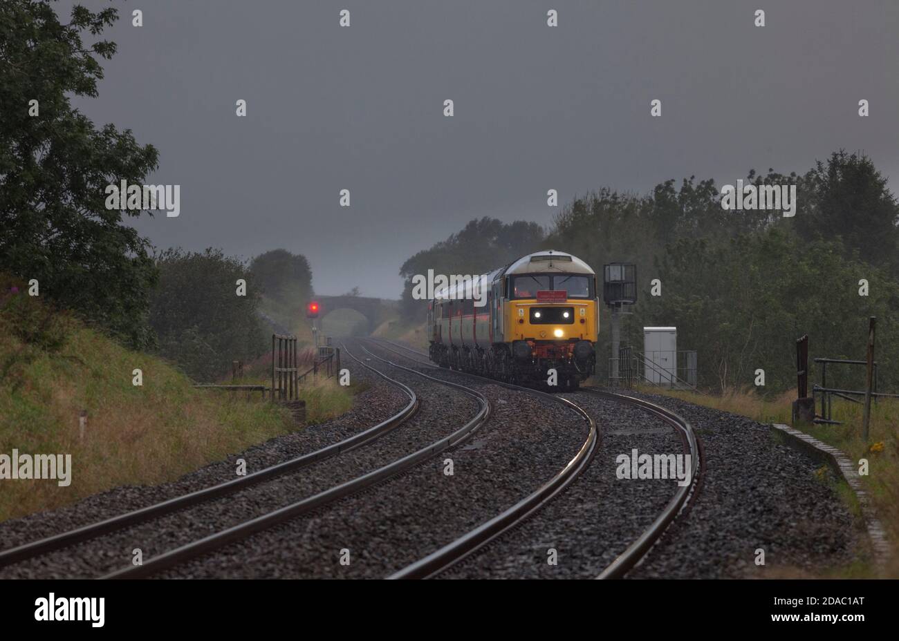 Class 47 locomotive 47593 hauling the 'Staycation Express' carriages ...