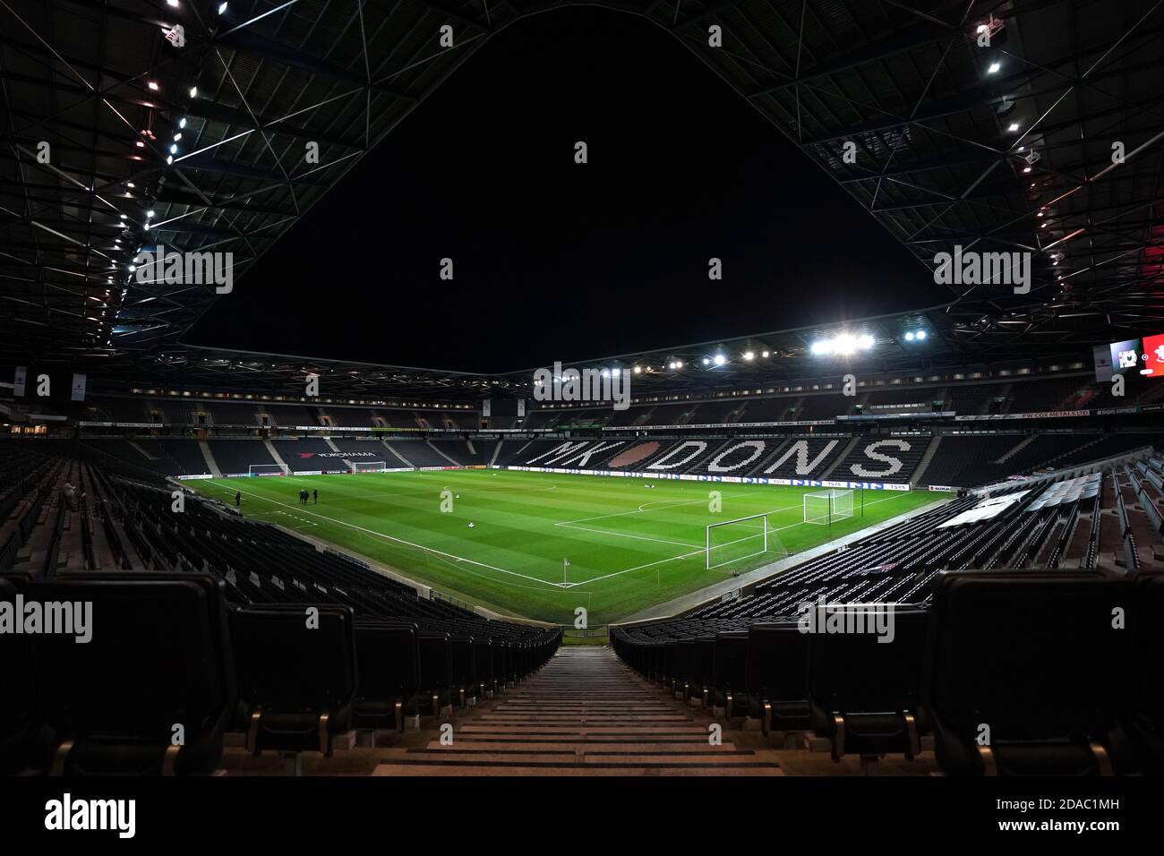 A general view inside of Stadium MK before the Papa John's Trophy match ...